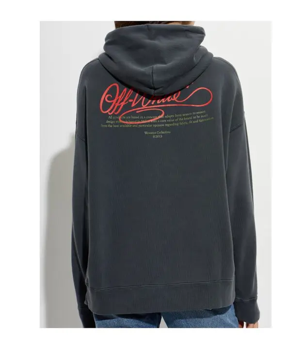 Off-White Hooded Sweatshirt With Graphic Print