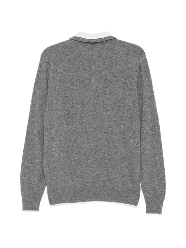 Eleventy Contrast Collar Polo Knitted Sweater