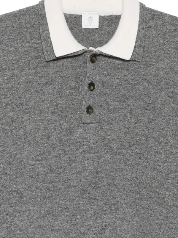 Eleventy Contrast Collar Polo Knitted Sweater