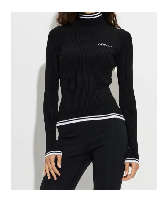 Off-White Long-sleeve High-neck Knit Top