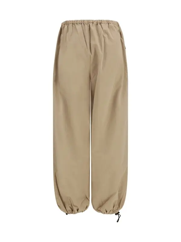 Miu Miu Washed Gabardine Joggers With Embroidered Logo - Rope