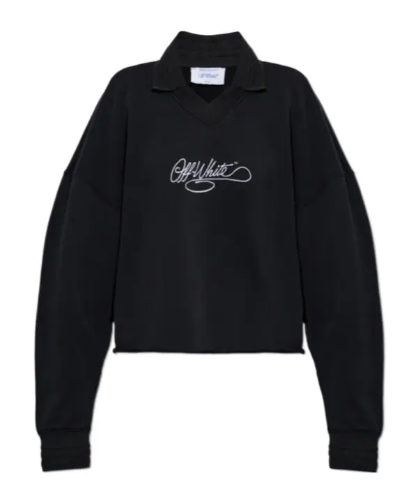 Off-White Long-sleeve Polo Shirt - Black