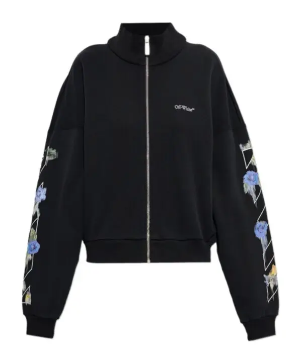 Off-White Long-sleeve Zip-up Sweatshirt