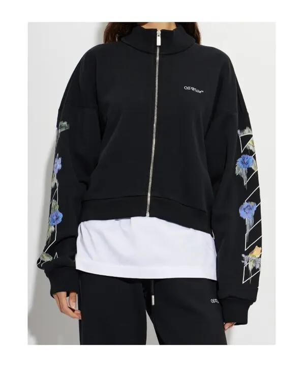 Off-White Long-sleeve Zip-up Sweatshirt