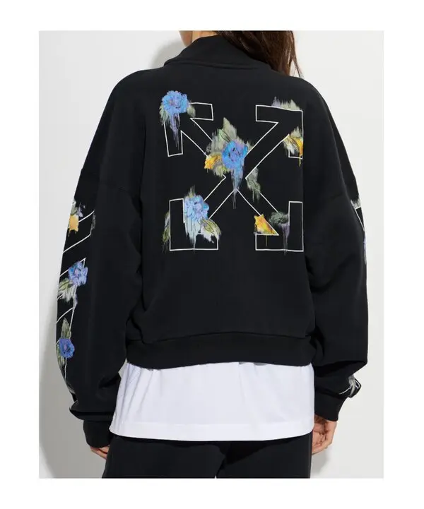 Off-White Long-sleeve Zip-up Sweatshirt