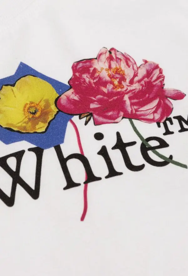 Off-White Short-sleeved T-shirt With Floral Print