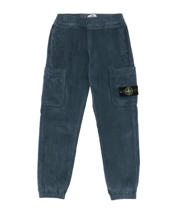 Stone Island Compass-patch Corduroy Cargo Pants - Blue