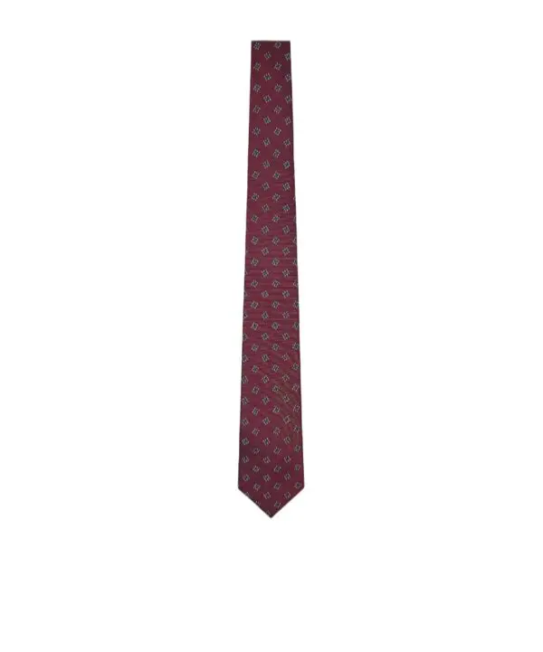 Emporio Armani Geometric Jacquard Tie - Red