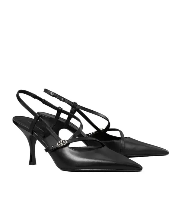 Tory Burch Double T Logo-plaque Strappy Pumps