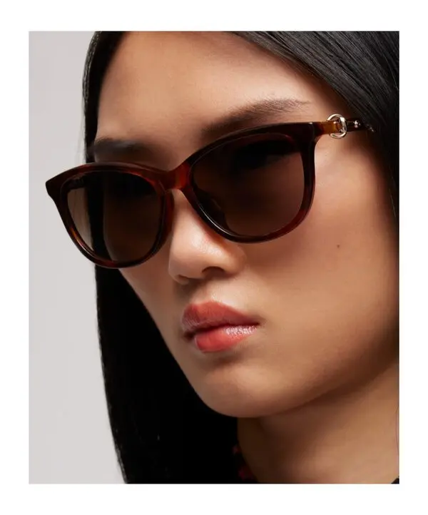 Gucci Low Nose Bridge Fit Round Frame Sunglasses