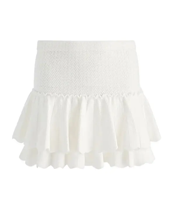 ALICEOLIVIA Alice + Olivia Siya Pointed-hem Mini Skirt - Soft White