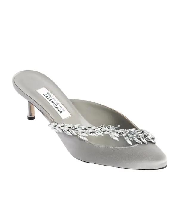Balenciaga Manolo Blahnik Mule In Plume