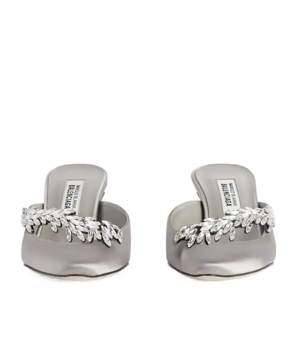 Balenciaga Manolo Blahnik Mule In Plume
