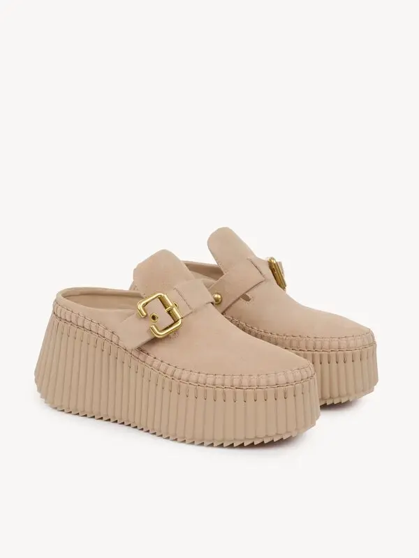 Chloé Nama Platform Clogs - Sand