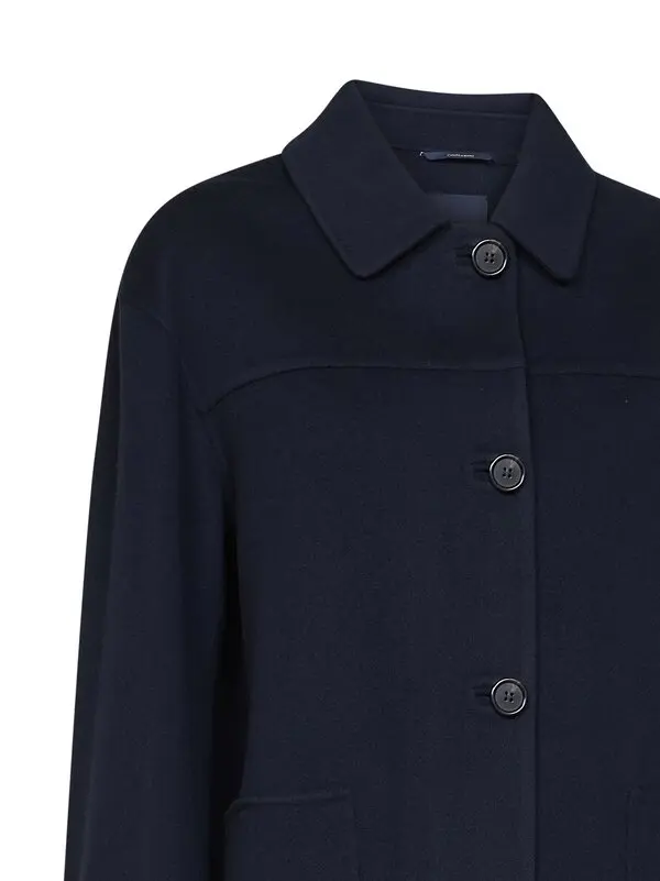 Max Mara Smmgiugno Button-up Coat - Navy