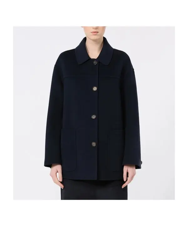 Max Mara Smmgiugno Button-up Coat - Navy