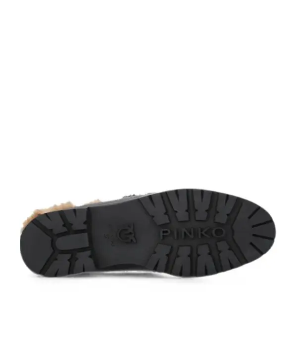 Pinko Shearling-lined Leather Mules