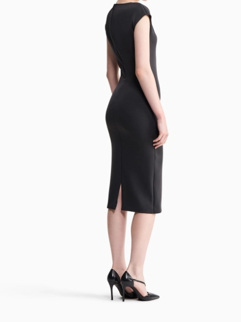 Giorgio Armani Dress Short-sleeved Sheath In Double-stretch Virgin Wool