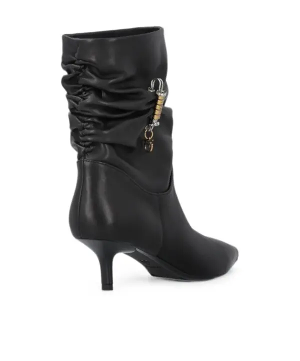 Pinko Ruched Pointed Toe Ankle Boots With Stiletto Heel
