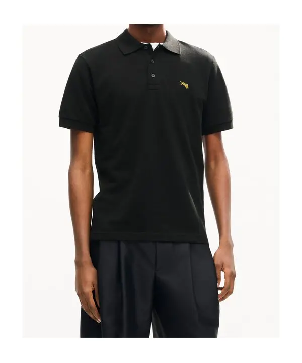 Kenzo Jumping Tiger Embroidered Slim Polo Shirt - Black