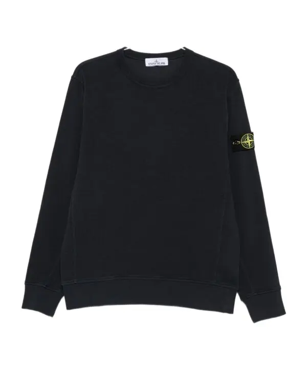 Stone Island Crewneck Sweatshirt With Logo Patch - Navy