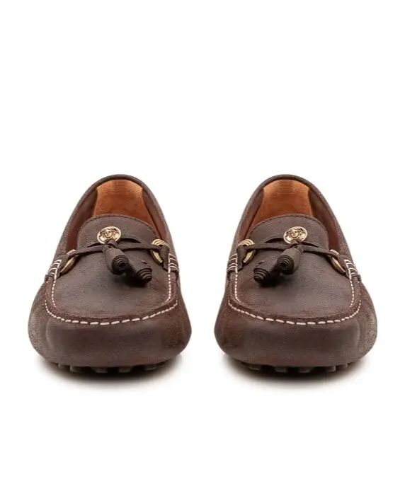 Versace Robin Suede Driver Shoes