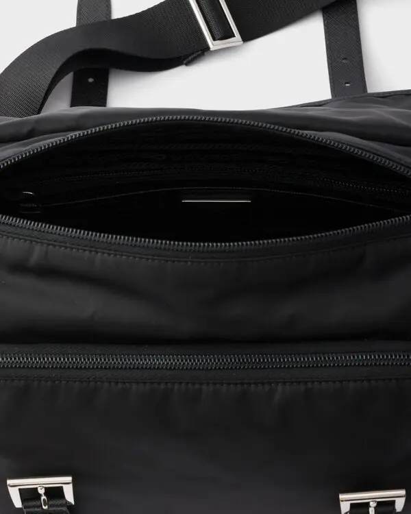 Prada Quilted Re-nylon Shoulder Bag With Saffiano Trim