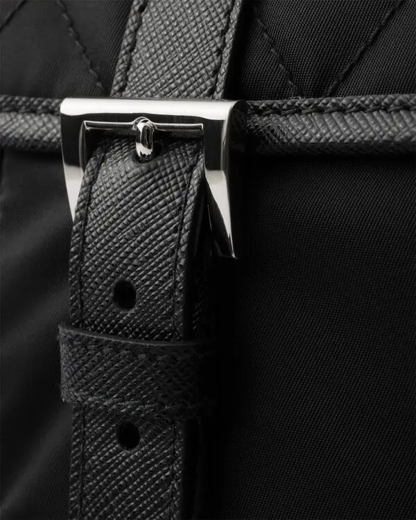 Prada Quilted Re-nylon Shoulder Bag With Saffiano Trim