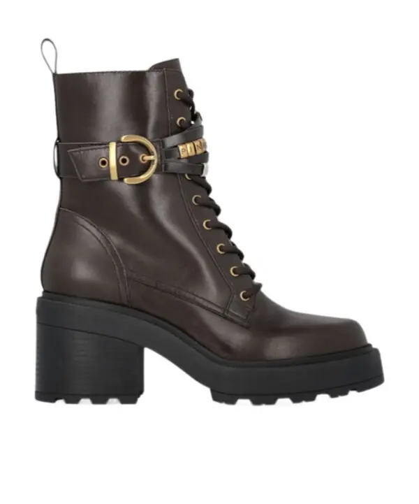 Pinko Buckle-detail Lace-up Ankle Boots - Black
