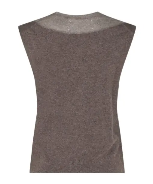 MAISON MARGIELA V-neck Sleeveless Jumper - Brown