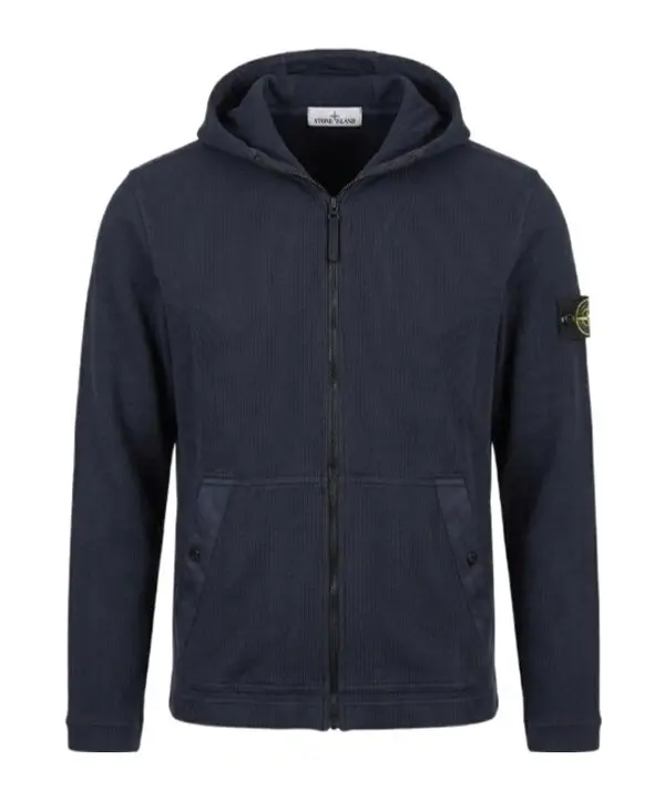 Stone Island Zip-up Hoodie - Blue