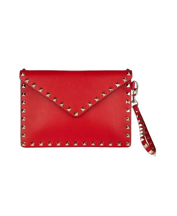Valentino Garavani Rockstud Clutch Bag - Red