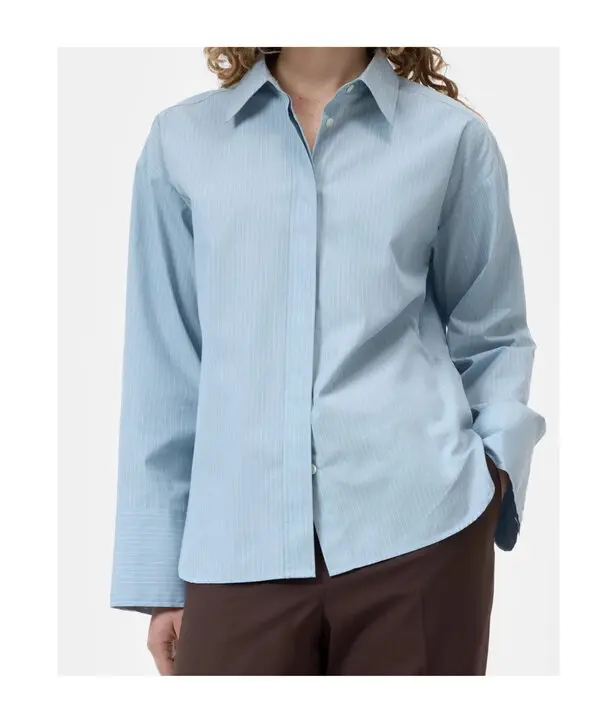 Closed Long-sleeve Striped Cotton Shirt