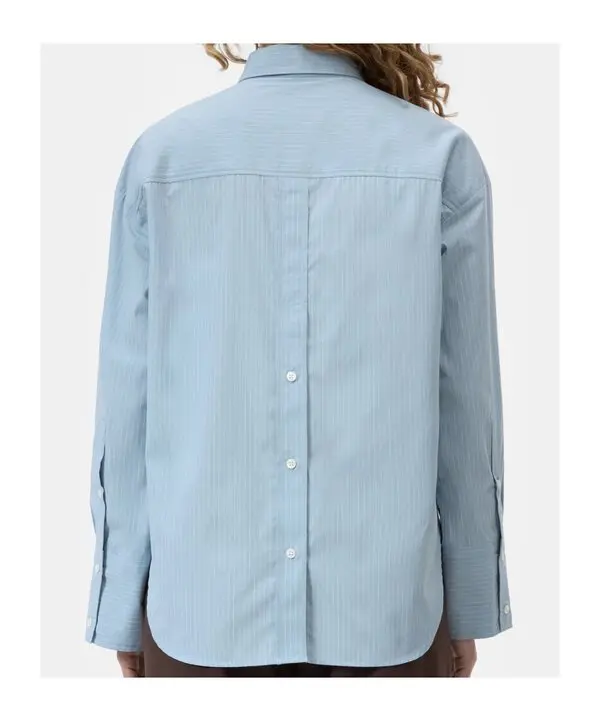 Closed Long-sleeve Striped Cotton Shirt
