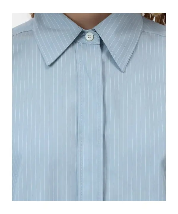 Closed Long-sleeve Striped Cotton Shirt