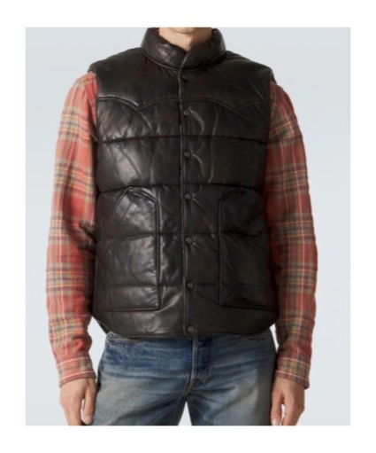 Ralph Lauren Reversible Leather And Cotton Puffer Vest