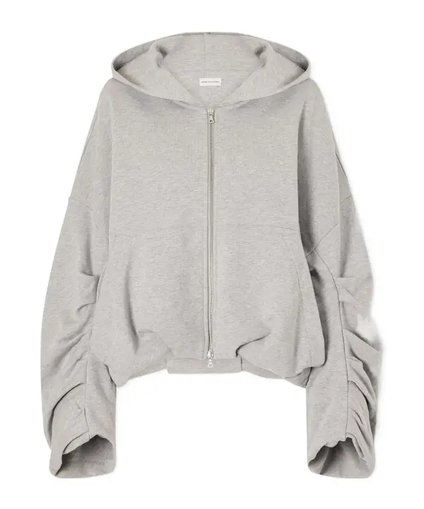 Dries Van Noten Cotton-jersey Zip-up Hoodie - Gray