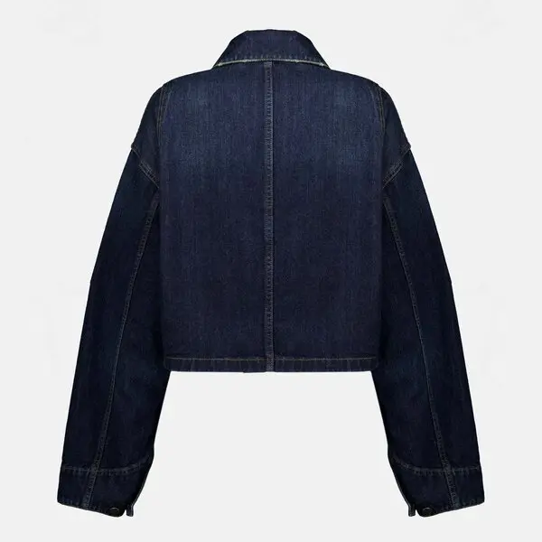 Prada Zip-up Denim Jacket With Patch Pockets