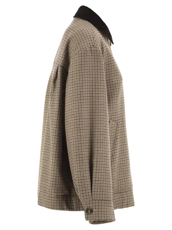 Max Mara Houndstooth Overshirt Jacket - Brown