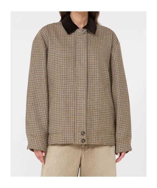 Max Mara Houndstooth Overshirt Jacket - Brown