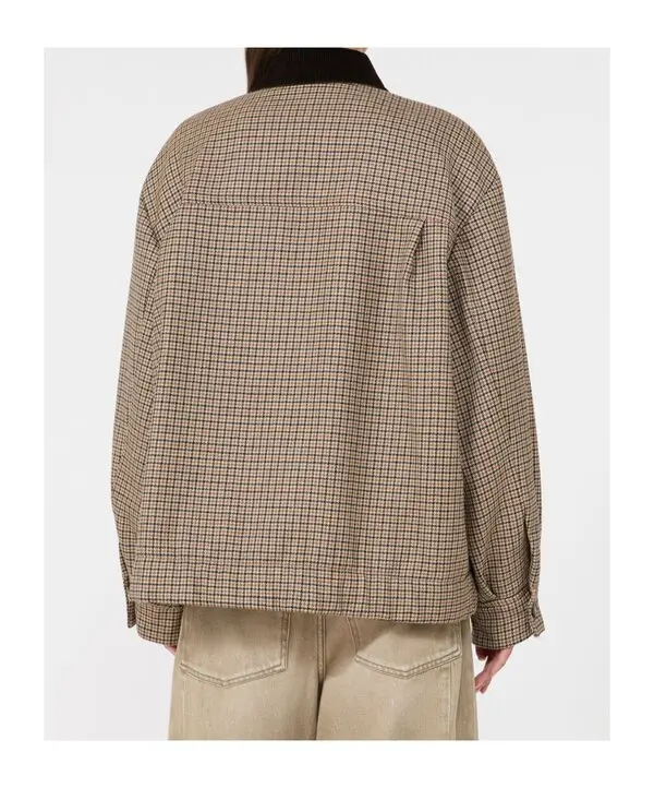 Max Mara Houndstooth Overshirt Jacket - Brown
