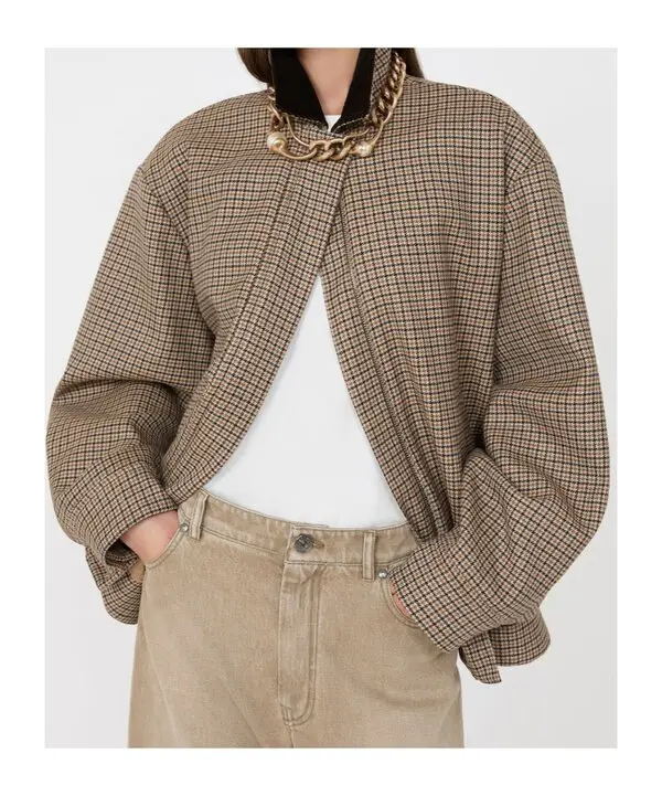 Max Mara Houndstooth Overshirt Jacket - Brown