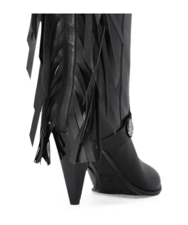 Pinko Fringe-detail Leather Boots