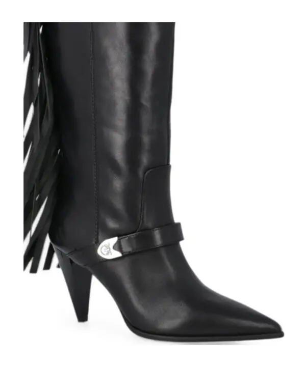 Pinko Fringe-detail Leather Boots