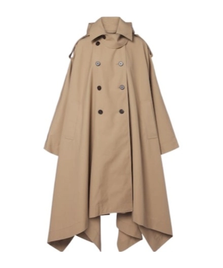 RÓHE Double-breasted Cotton Cape - Beige