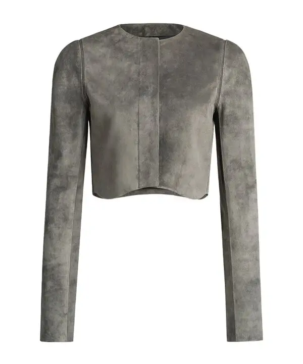 Alaïa Suede Goatskin Tailored Jacket - Grey