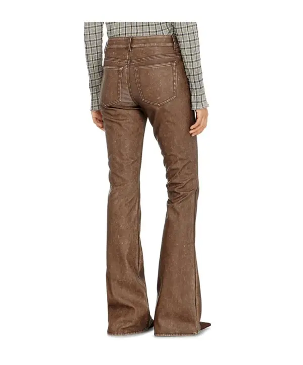 DIESEL® Bootcut Pants In Treated Coated Fabric - Brown