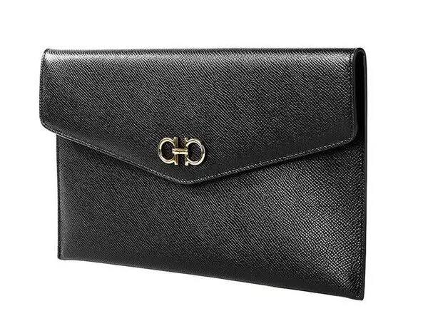 FERRAGAMO Logo Clamshell Clutch