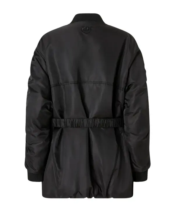 Pinko Logo Patch Gathered Sleeve Coat