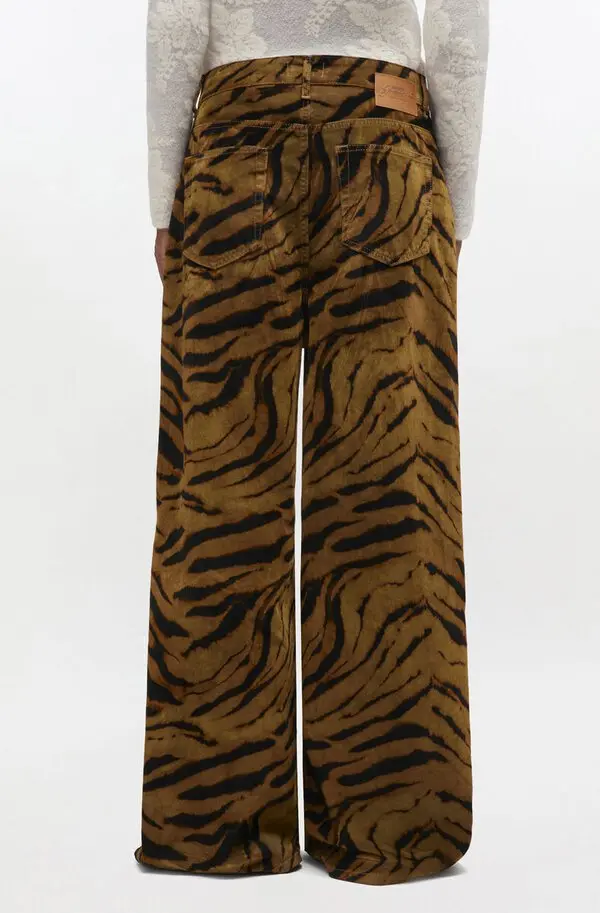 GANNI Zebra Printed Baggy Jeans